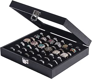 Pangkeep Ring Organizer Display Case,Black Jewelry Storage Tray Boxes ...