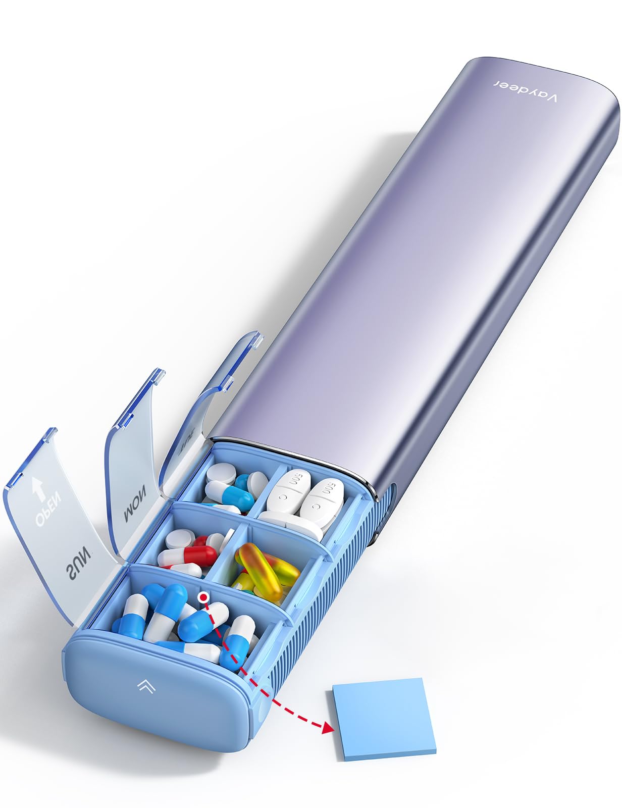 Amazon.com: Vaydeer 7 Day Weekly Pill Organizer (Support 2 Times a Day ...