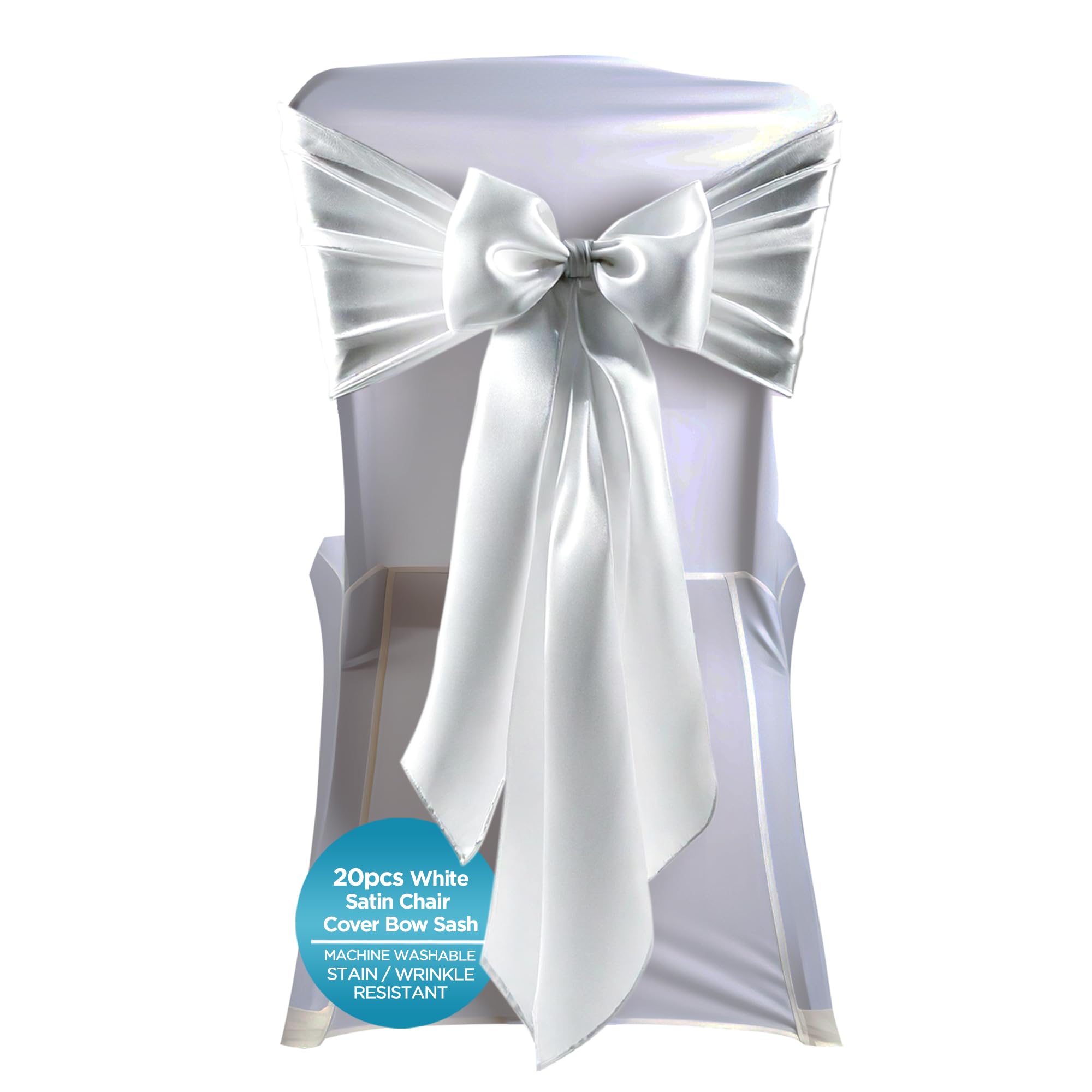 Amazon.com: Satin Bow Sash Chair Cover Decoration - Elegant Sashes for ...