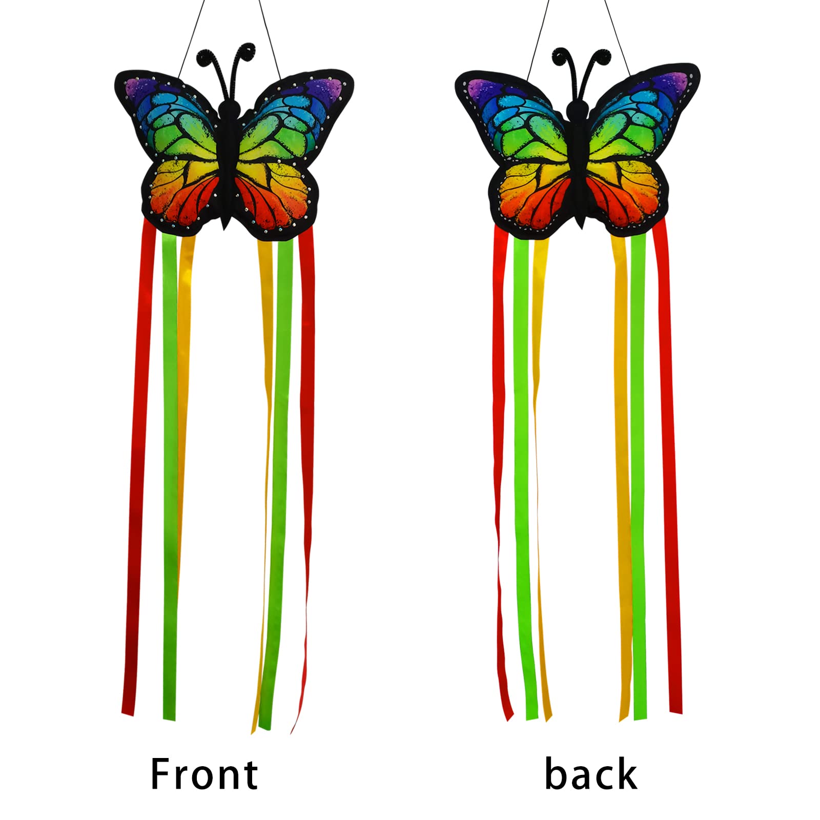 Solar Butterfly Windsock Windsocks Outdoor Heavy Duty Madrona 60"