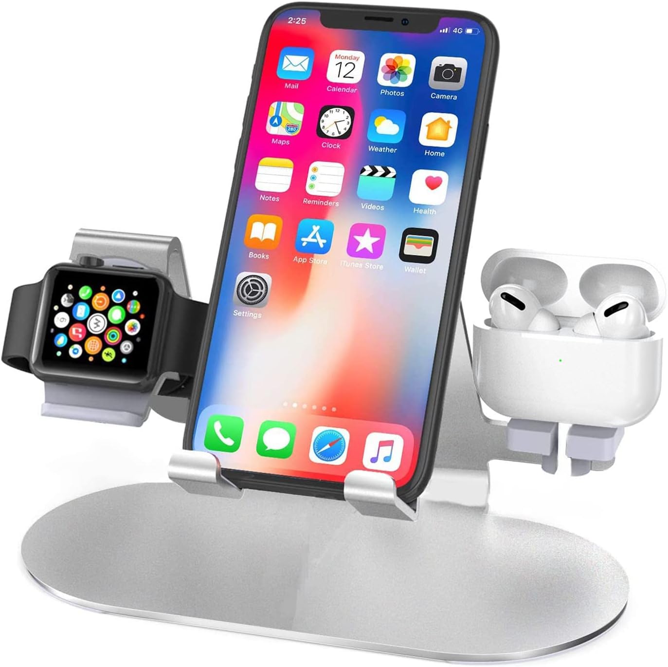 Amazon.com: 3 in 1 Aluminum Charging Stand for Apple Watch Charger ...