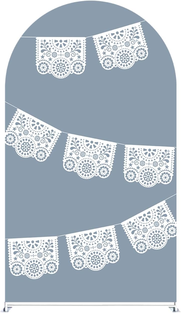 Amazon.com : KONPON Dusty Blue Arched Backdrop Cover for Mexican Fiesta ...