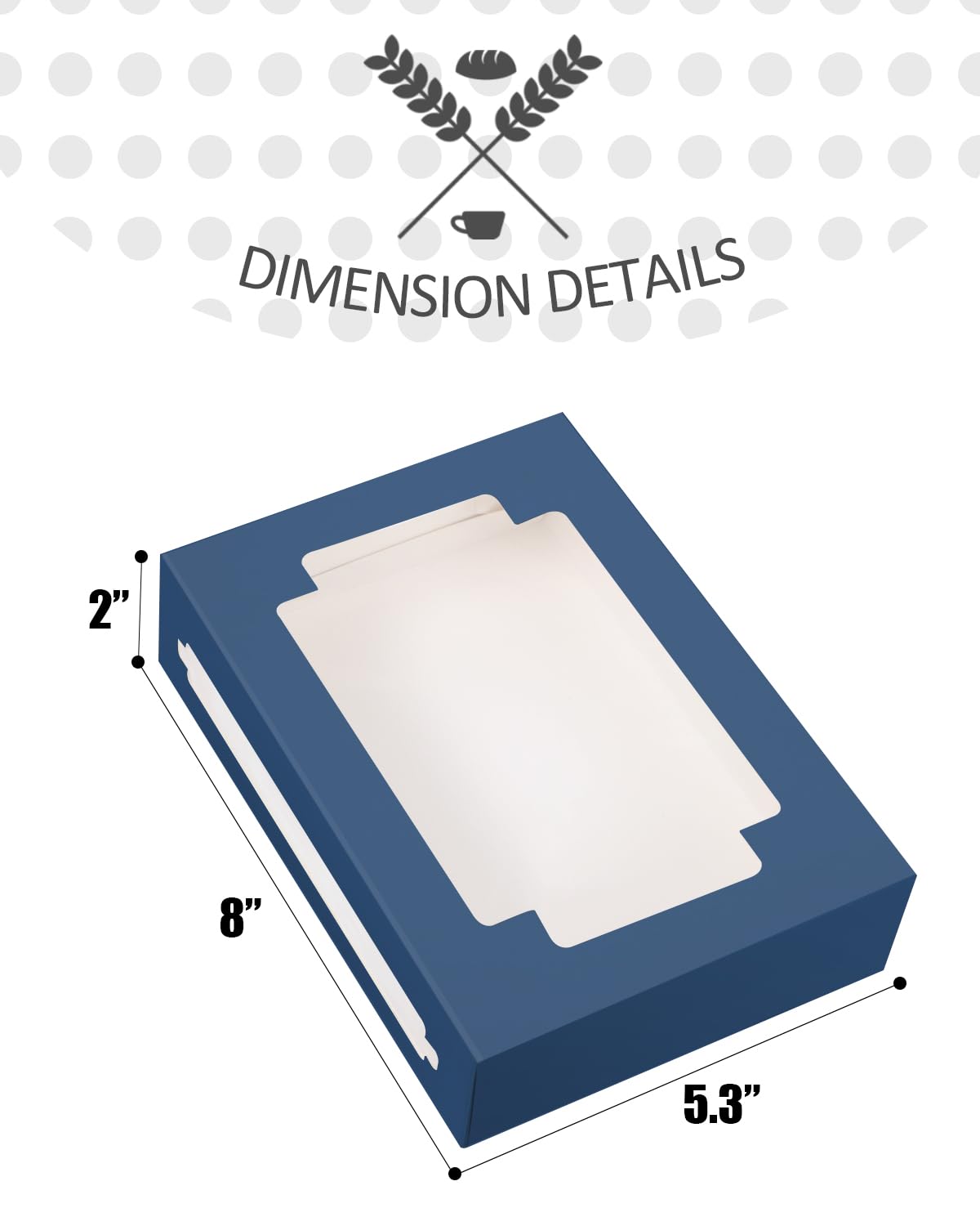 Snapklik.com : Qiqee Blackish Blue Cookie Boxes For Gift Giving 8x5.3x2 ...