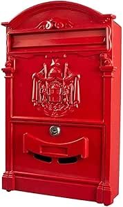 Post Boxes Wall-Mounted Mailbox Retro Aluminum Box Letter Lockable Box ...