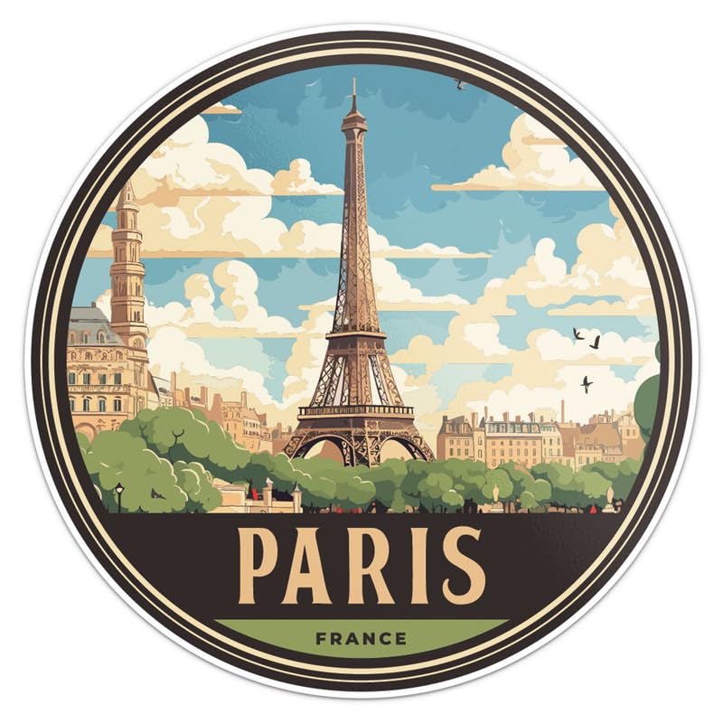 Amazon.com - France Paris City Sticker - Waterproof Vinyl Decal for Car ...