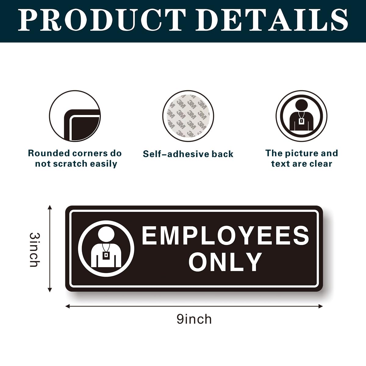 Snapklik.com : Beiyier 3 Pack Employees Only Sign - Acrylic Plastic ...