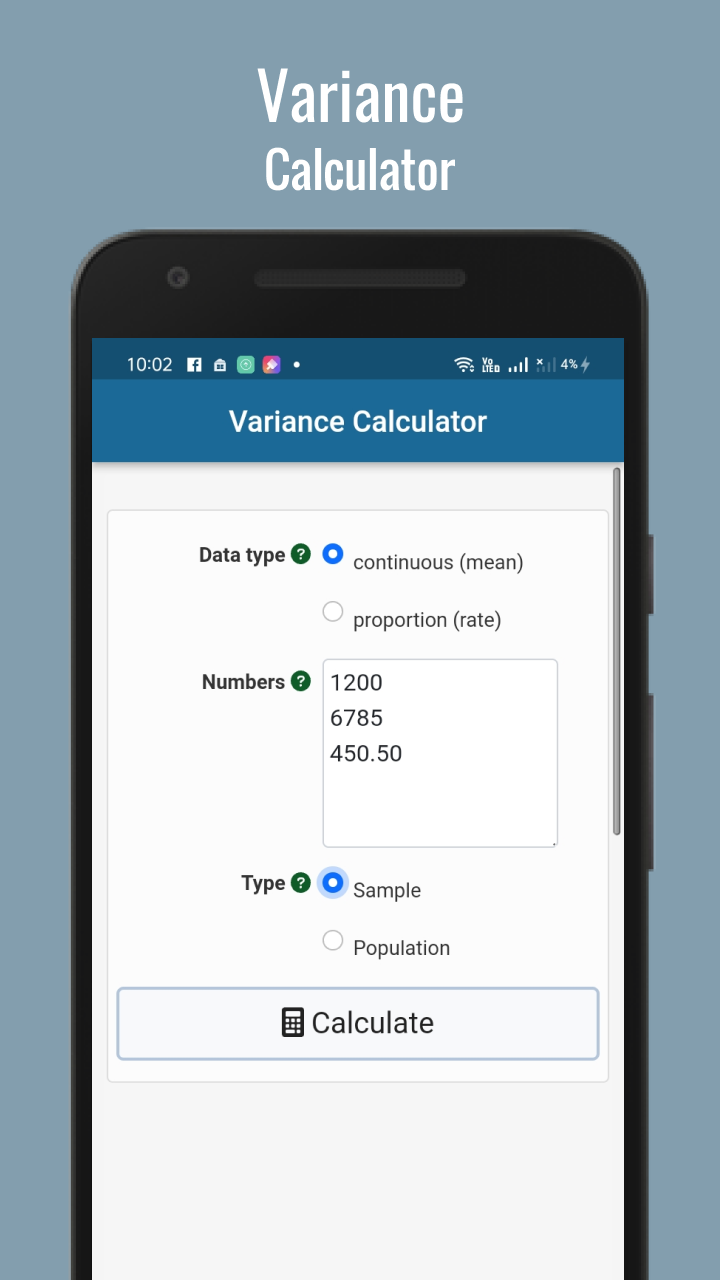 Variance Calculator - App on Amazon Appstore