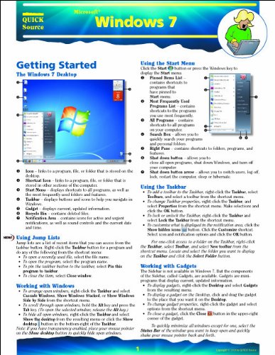 Windows 7 Quick Source Reference Guide: Quick Source: 9781932104998 ...