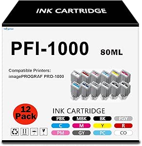 Amazon.com: PRO1000 PFI1000 Ink Cartridge Compatible with Canon PFI-1000 Ink Tank for use in ...