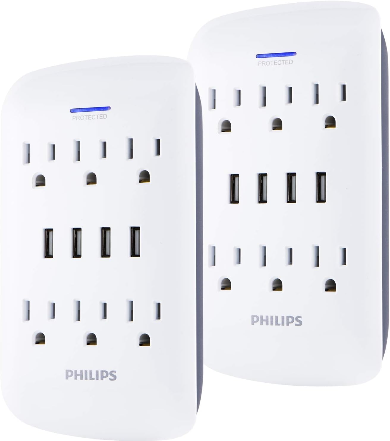 Amazon.com: Philips 6-Outlet Extender with 4-USB Port Surge Protector ...