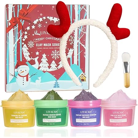 Amazon.com : Face Mask Gift Set - includes Natural Mud Mask, Clay Mask ...