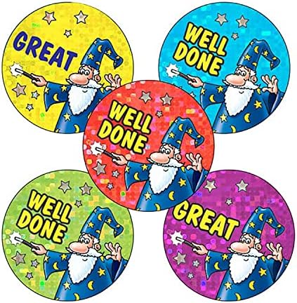 150 Mixed Holographic Sparkly Well Done Great Magic Wizard Childrens ...