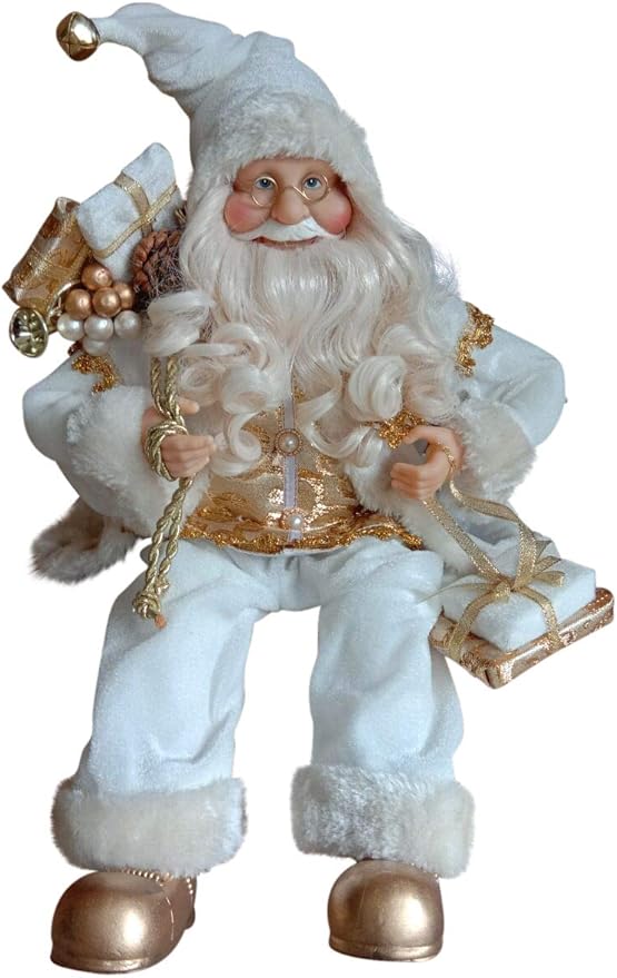 Garden Market Place 45cms Tall Sitting Father Christmas Figure With ...