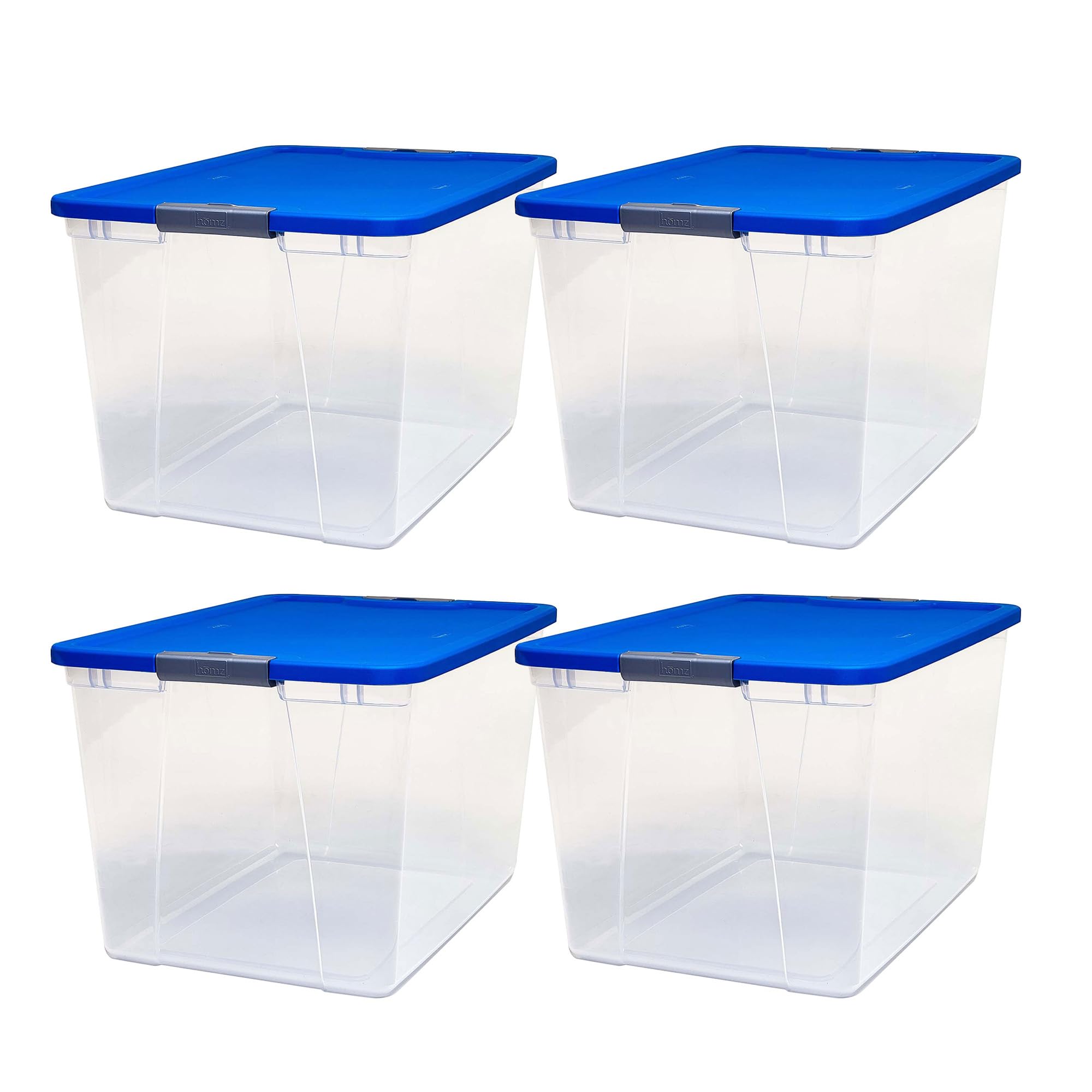Amazon.com - HOMZ 4-Pack Clear Plastic Storage, Large Containers w/Lids ...