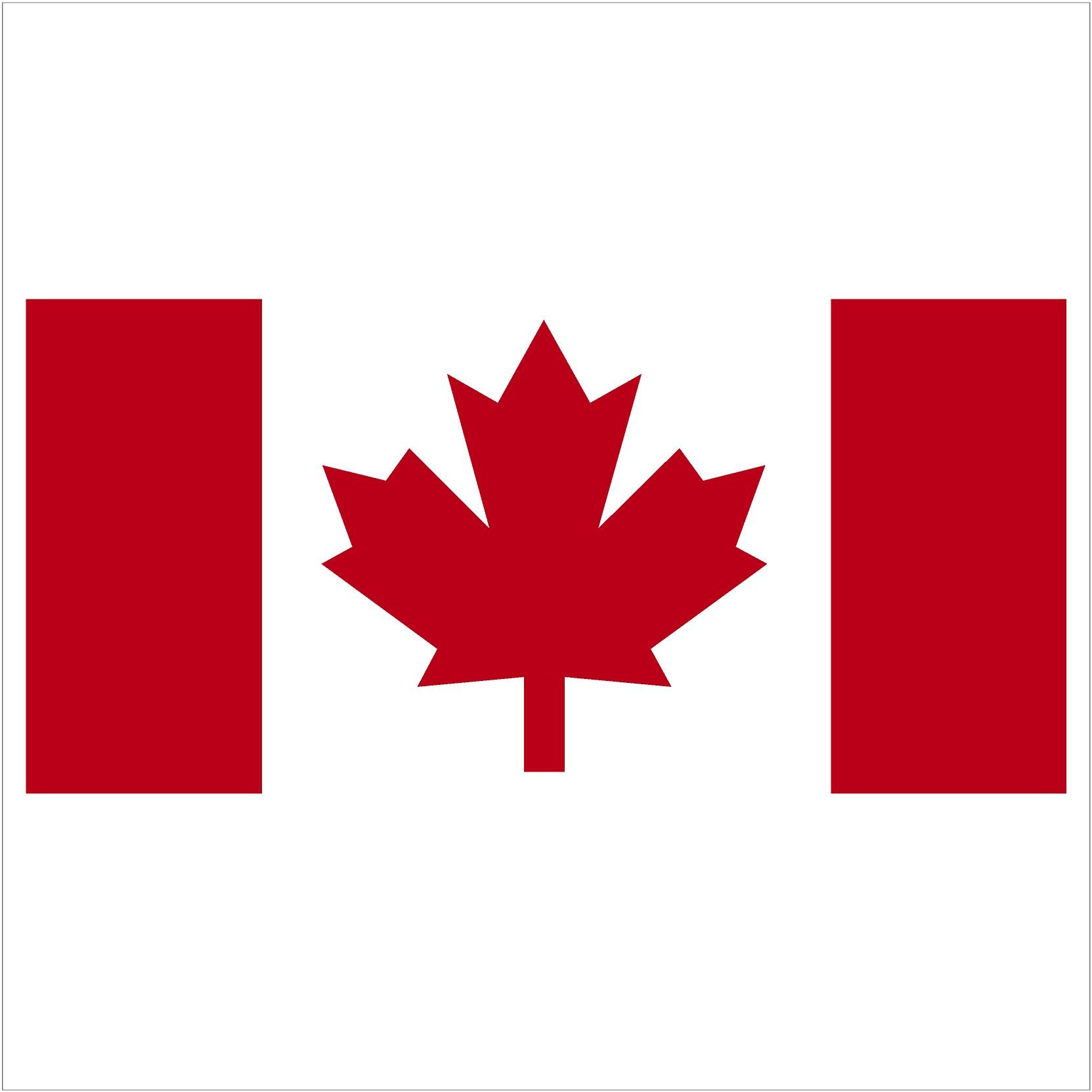 Canadian Flag Decal Sticker - Size:2.0 x 4.1 inches - Color:Red ...