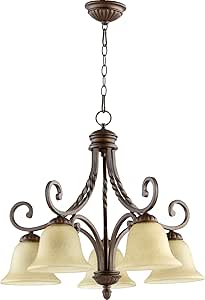 Amazon.com: Quorum 6478-5-186 Tribeca Chandelier, 5-Light, 500 Total ...