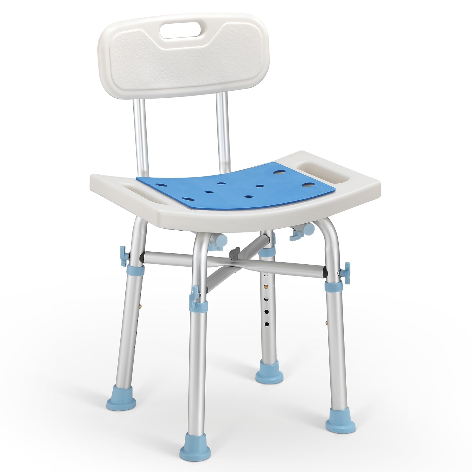 HEAO Heavy Duty Shower Chair with Back 226Kg, EVA Padded Bath Seat with ...