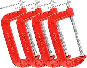 MAXPOWER 4-Pieces Heavy-Duty C Clamps Set, 6 Inch C Clamp, Up to 6-Inch ...