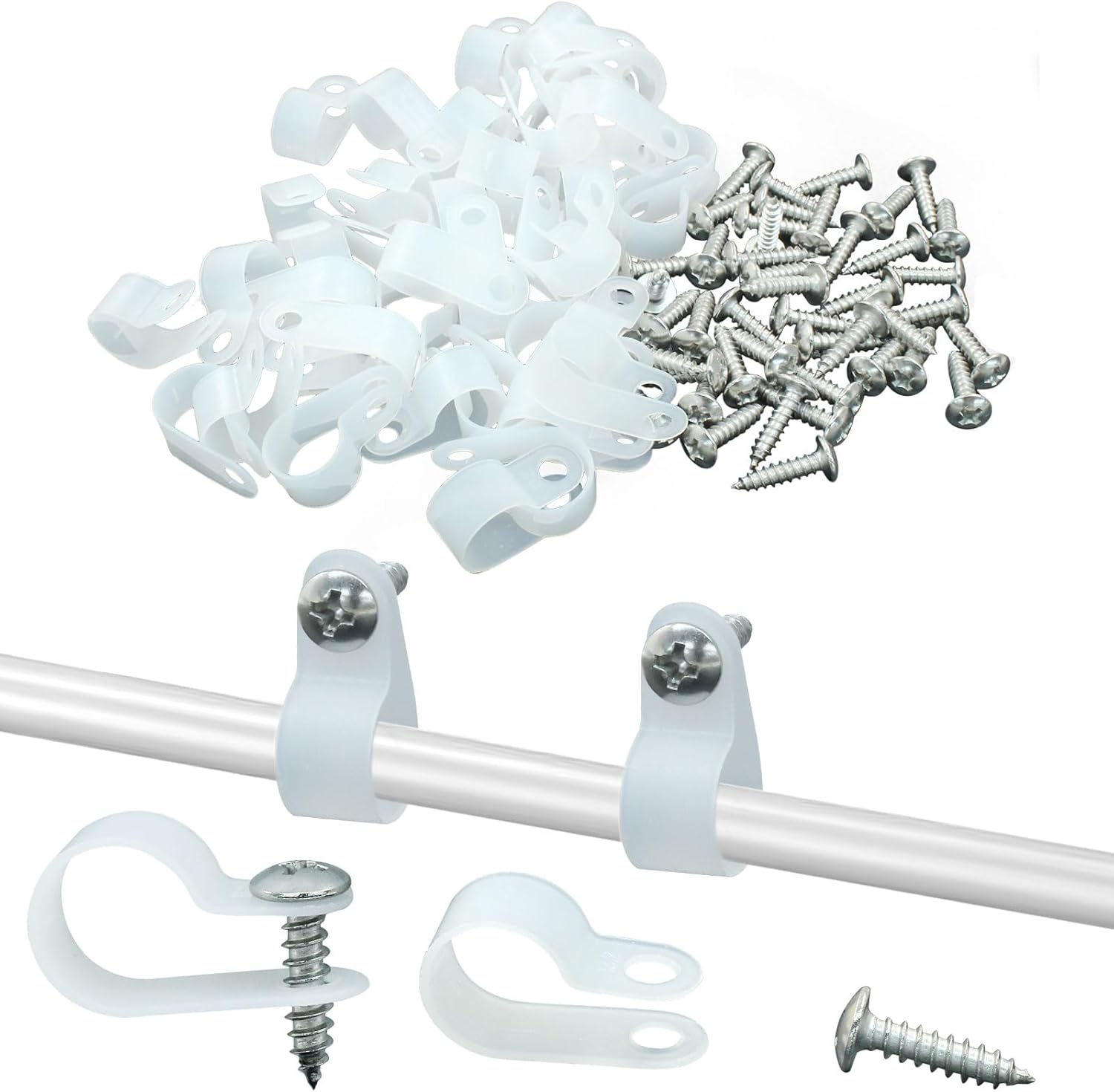 Amazon.com: Waziaqoc 100 Pack 1/2 Inch Rope Light Clips, Nylon R-Style ...