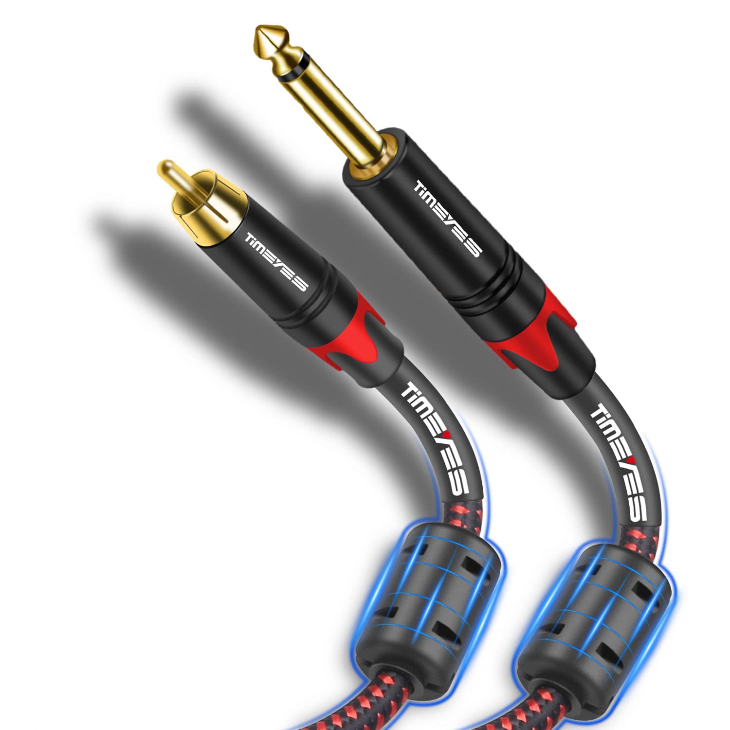 Amazon.com: TIMEYES 6.35mm 1/4 Inch to RCA Stereo Interconnect Cable 0 ...