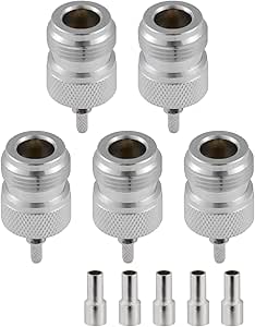 Vecys 5PCS N Female Connectors 50 ohm N Female Crimp RF Coaxial Connector N Female Jack Adapter ...