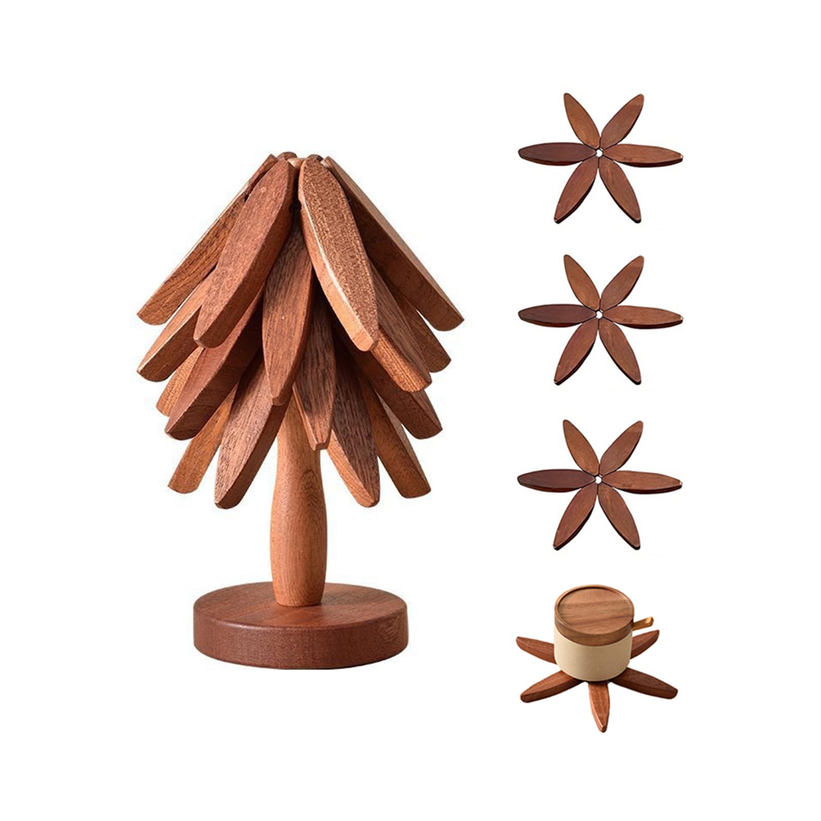 Amazon.com: Tree Shape Trivet Set,Wooden Trivets for Hot Dishes ...