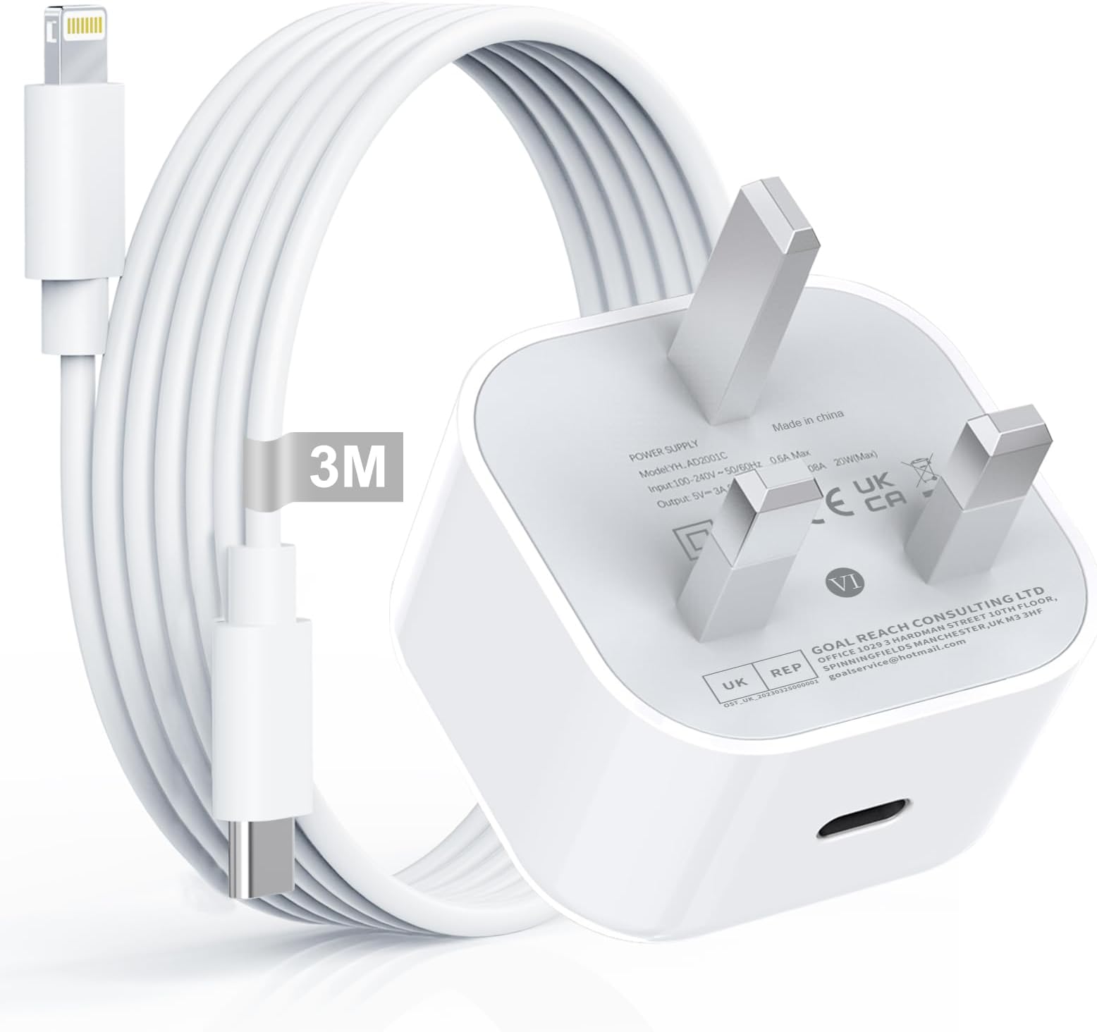iPhone Charger Fast Charge, 20W Fast iPhone Charger Plug and Cable 3M ...