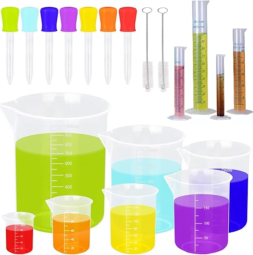 ALINK 20 Pcs Plastic Measuring Cups Jugs and Graduated Cylinder Set ...