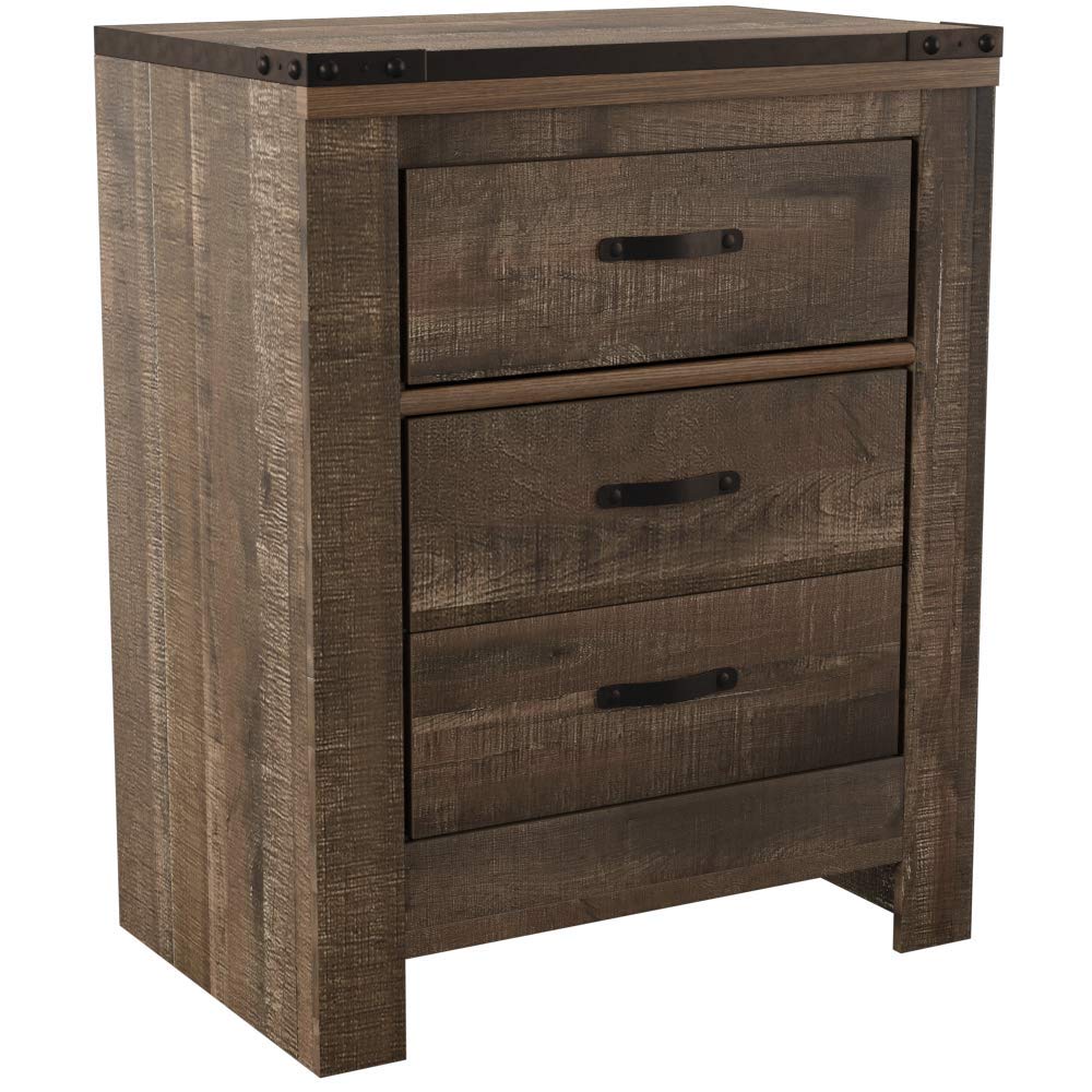 Signature Design by Ashley Trinell Rustic 2 Drawer Nightstand with USB ...