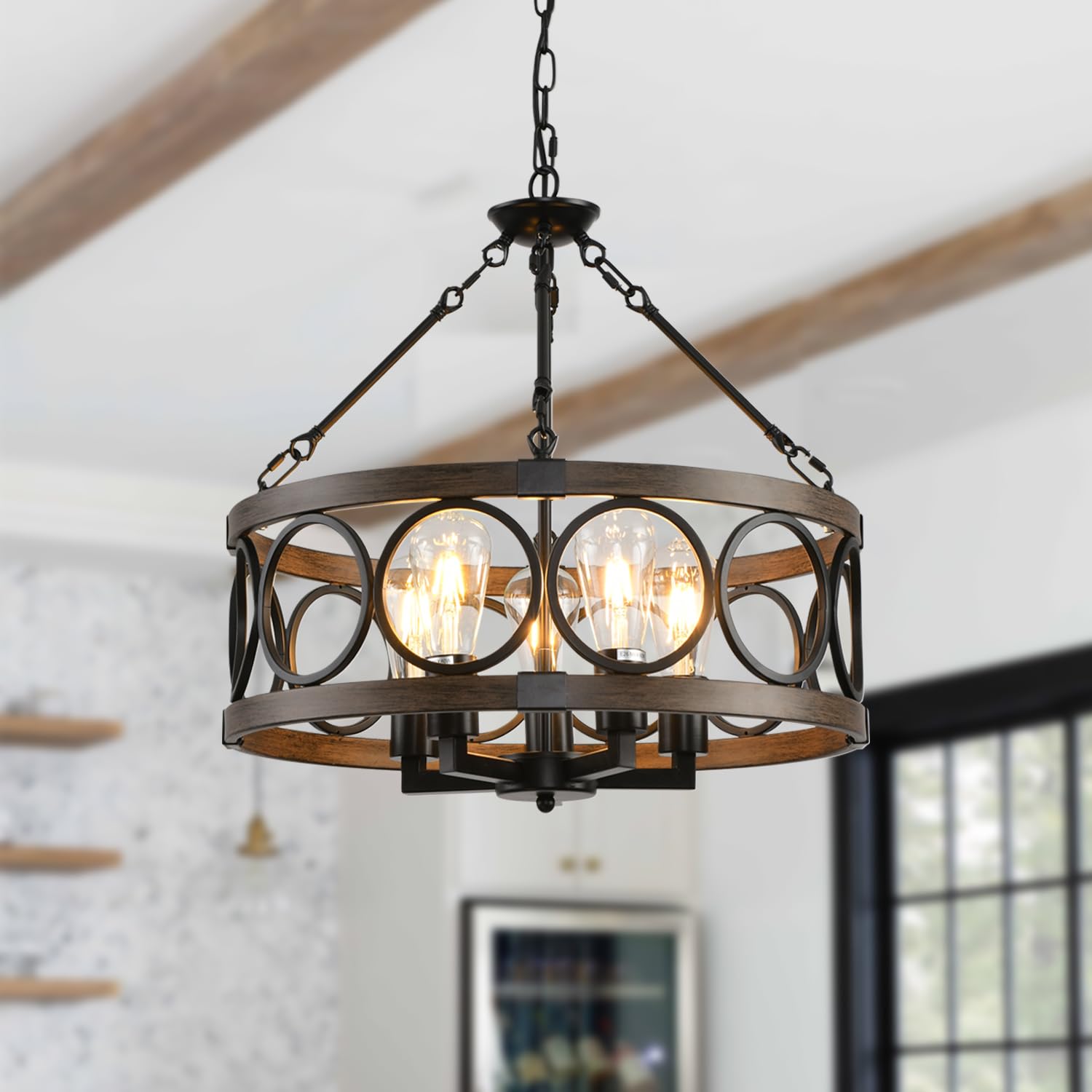 SHIANDAR Light Fixtures Ceiling Mount,5 Light Flush Mount Ceiling Light ...