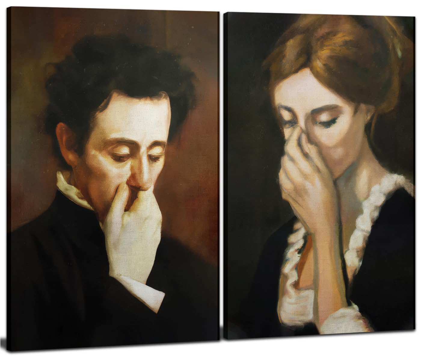 Amazon.com: MUWAK Funny Bathroom Wall Art Set of 2 - Black Humour ...