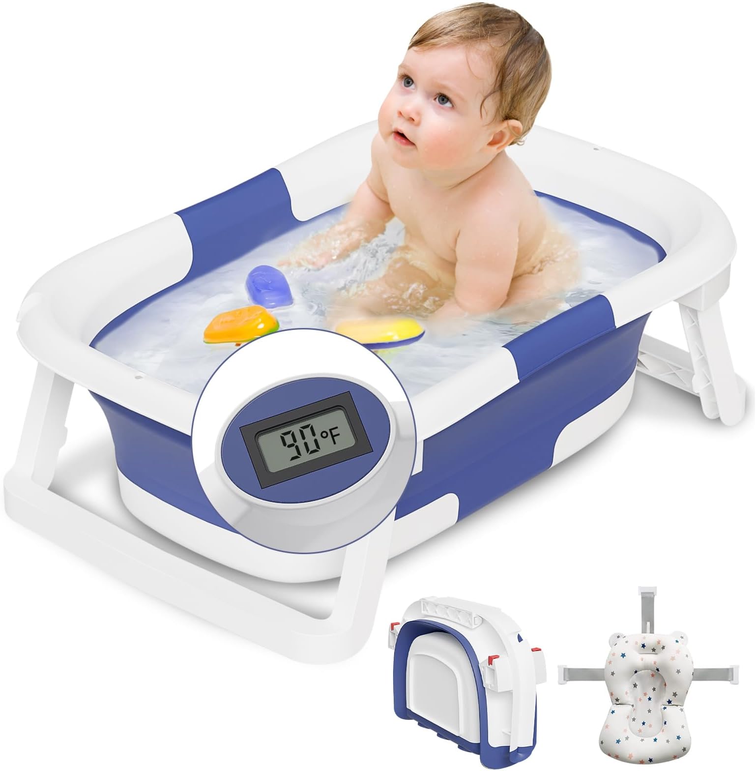 Amazon.com: napei Collapsible Baby Bathtub for Infants to Toddler ...