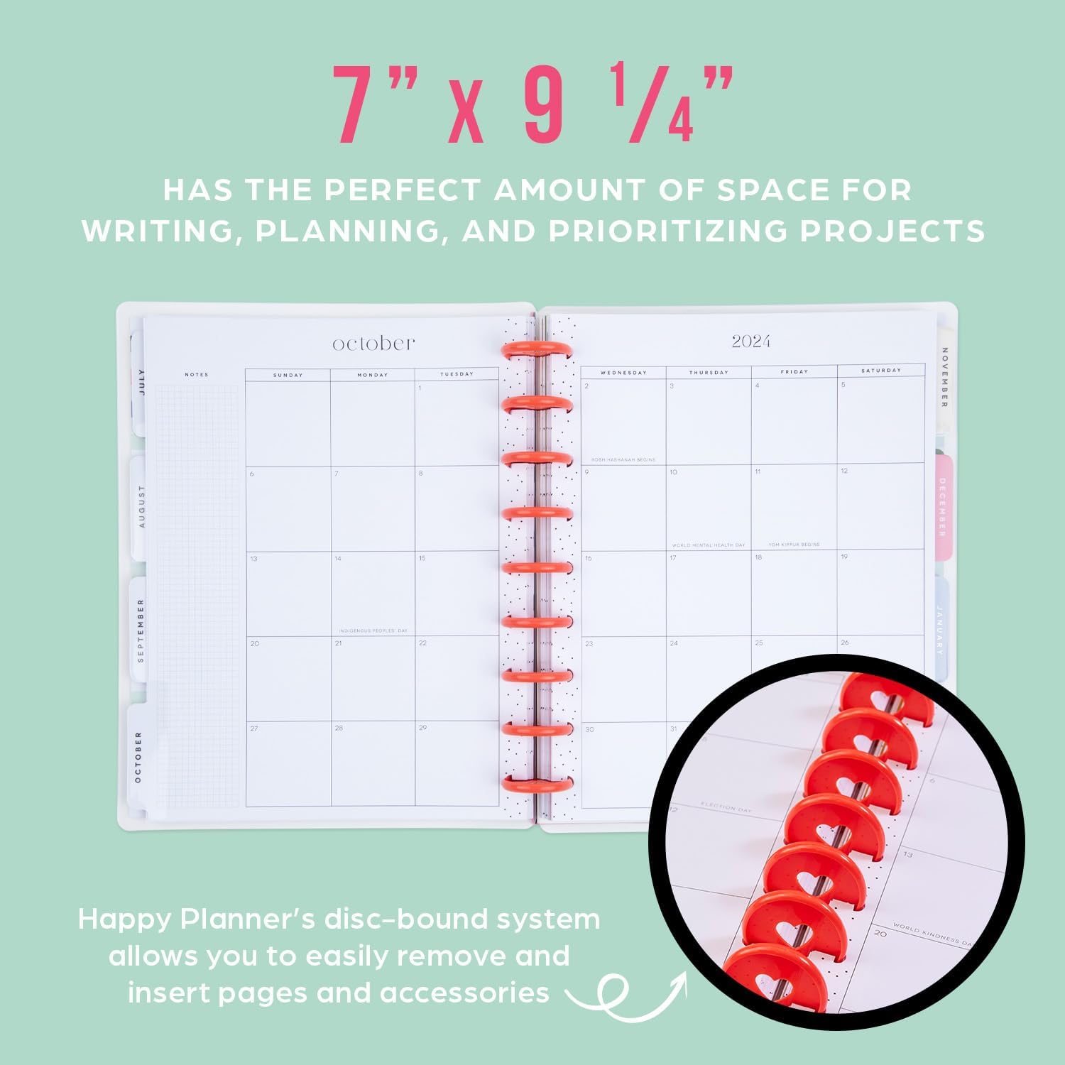 Happy Planner Disc-Bound 12-Month Planner, July 2024–June 2025 Daily ...
