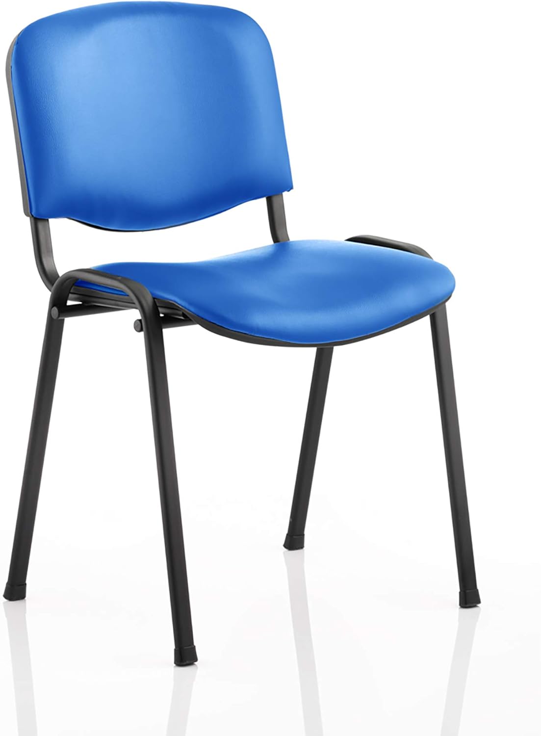 Trexus ISO Stacking Chair Without Arms Blue Vinyl Black Frame Ref ...