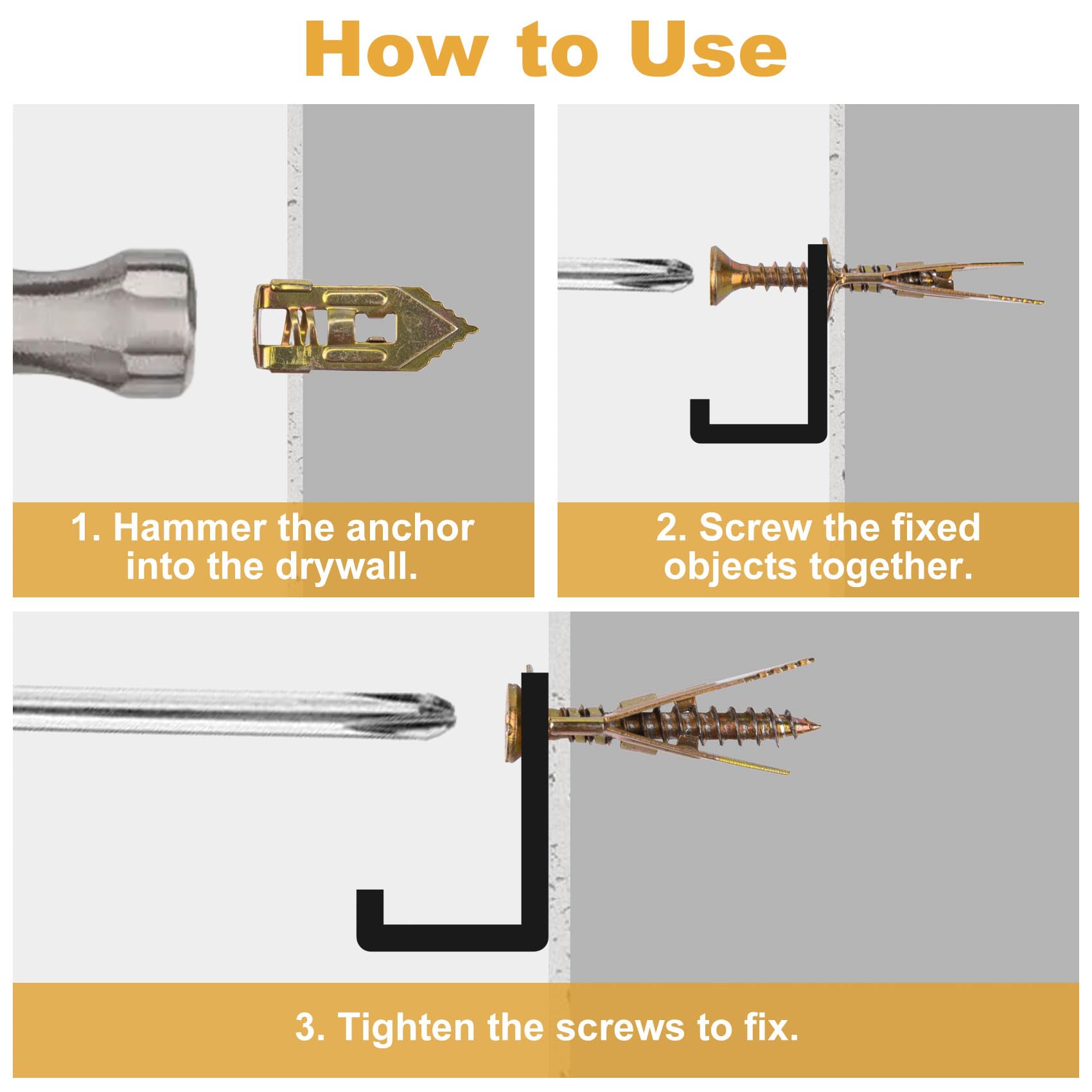 Snapklik.com : PAGOW 80 Pcs Self-Drilling Anchors, Heavy Duty Anchors ...
