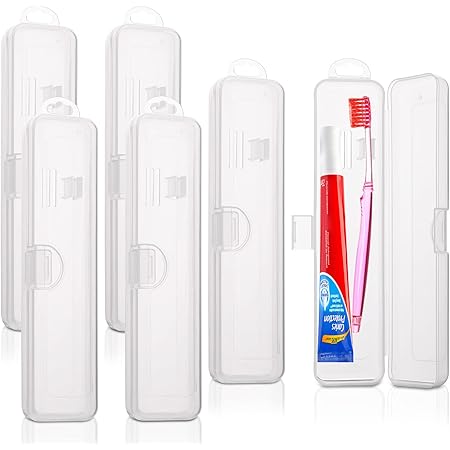 Amazon.com: 2 Pack Travel Size Toothbrush Case Holder Portable Clear ...