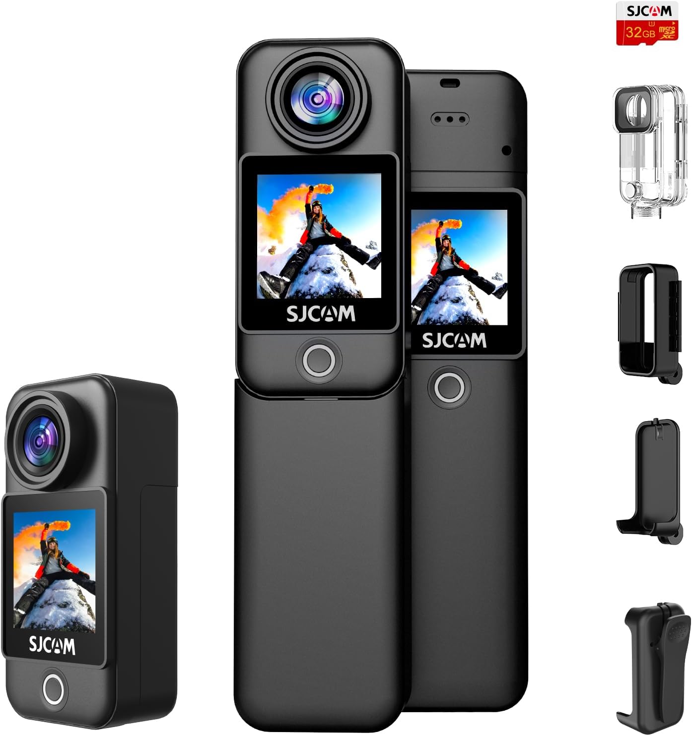 Apexcam 4K 60FPS Caméra Sport EIS 24MP Caméra d'action WiFi avec Deux Écrans Tactile, Caméra ...