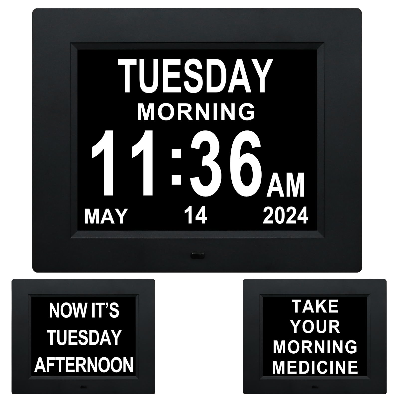 Jaihonda Large Number Digital Clocks For Seniors 8 Alarms Clock ...