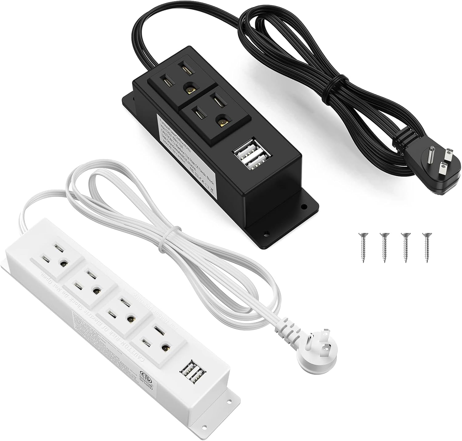 Amazon.com: Wall Mount Power Strip, Power Strip with 2 USB Port and 4 ...