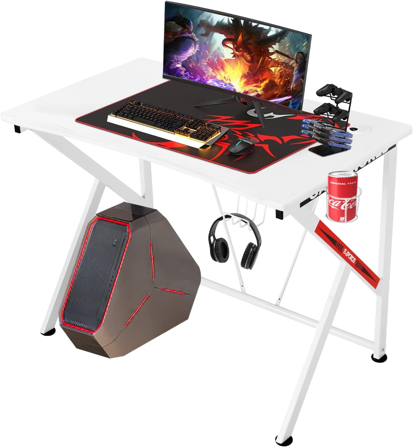 Amazon.com: LYNSLIM LINGQI Computer Desk (Red, Short) (LQ5) : Home ...
