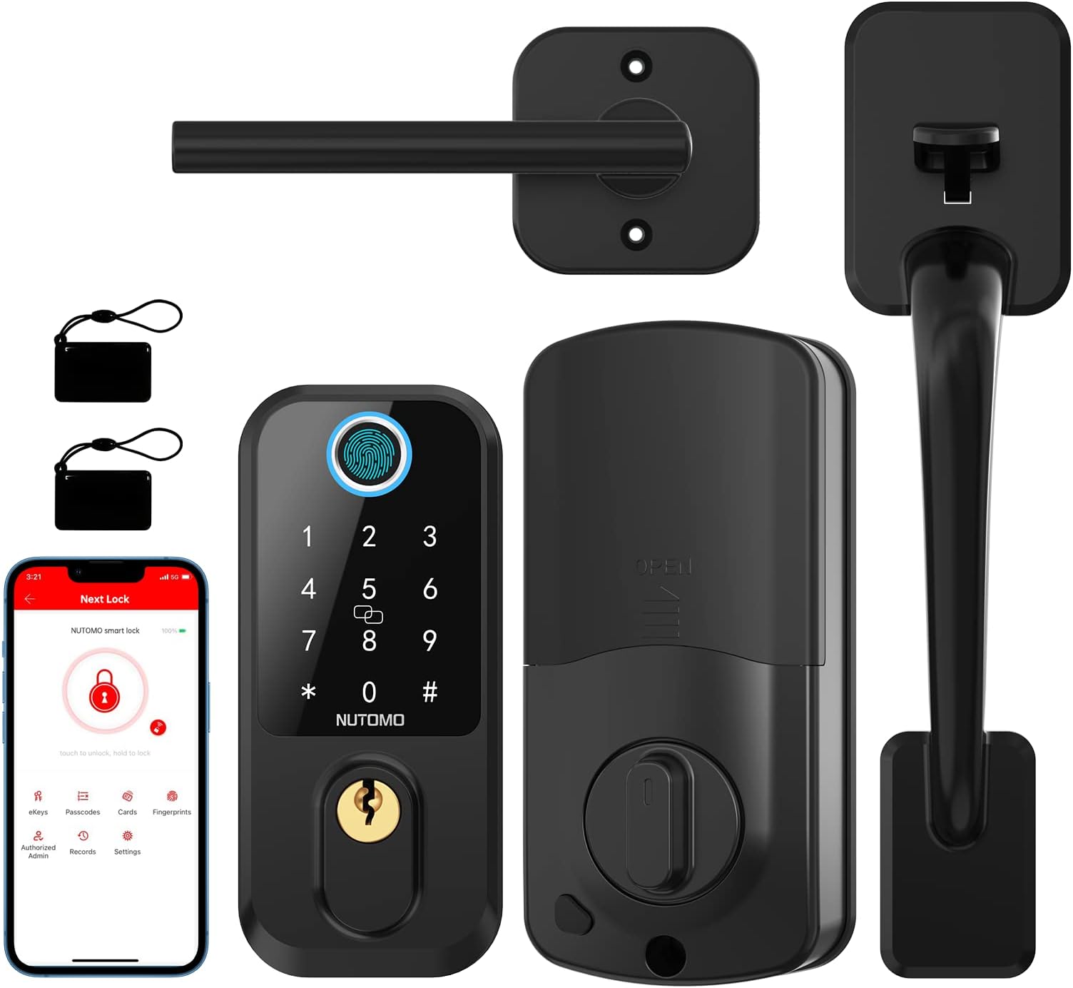 Kwikset Halo Fingerprint Wi-Fi Smart Door Lock with Handleset, Keyless ...