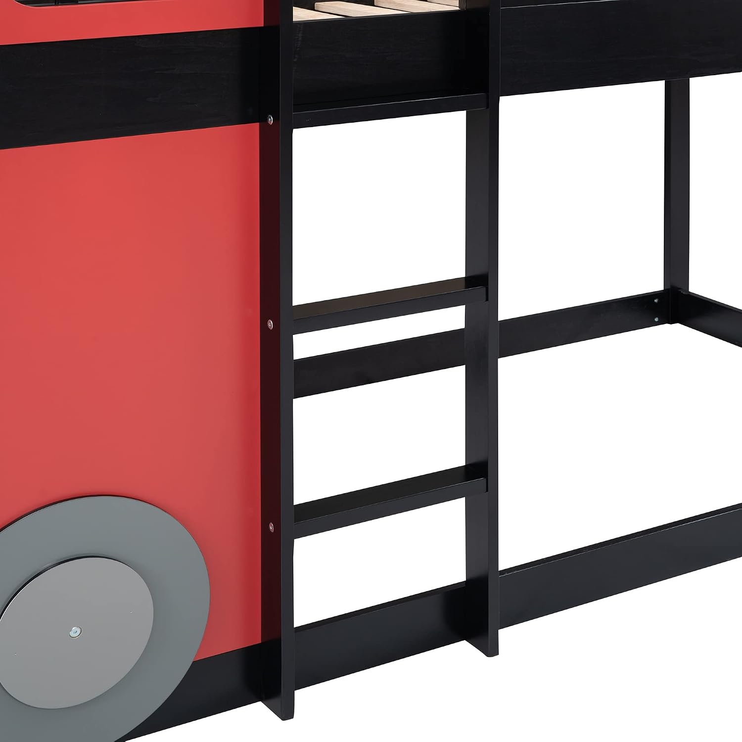 ODC Twin Over Twin Bunk Bed for 2 Kids Train Shape Design Wooden Bunk ...