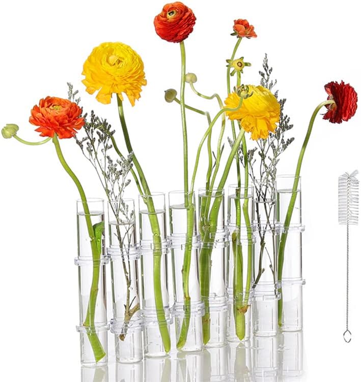 Amazon.com: SHINA Electroplating Test Tube Vase for Flowers, Glass Vase ...