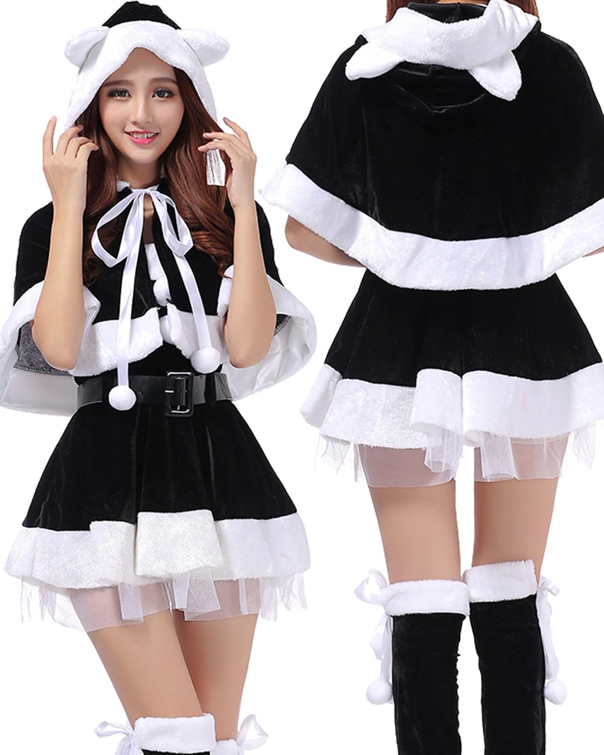 Amazon.co.jp: [kiatt] サンタ コスプレ レディース 可愛い ブラック