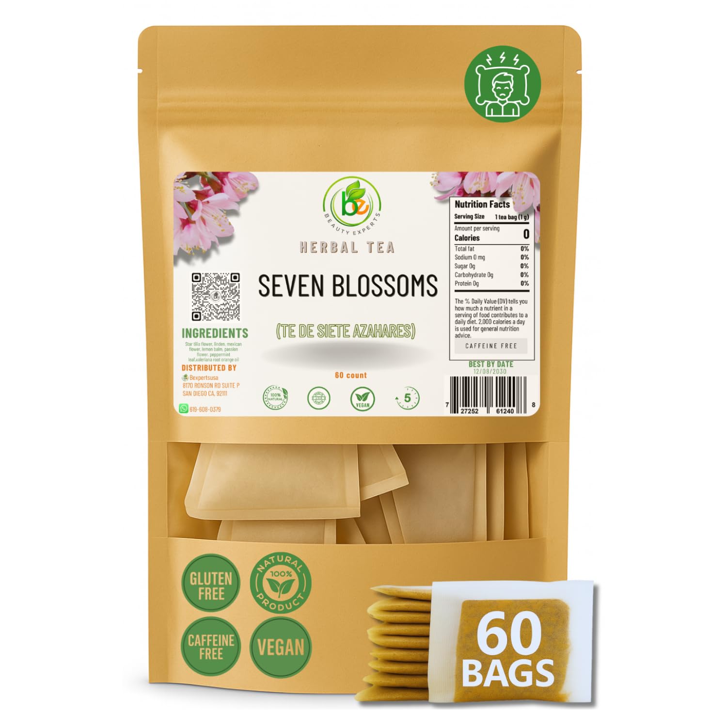 Amazon.com : 7 Siete Azahares Té (Seven Blossoms Tea) – 60 Tea Bags ...