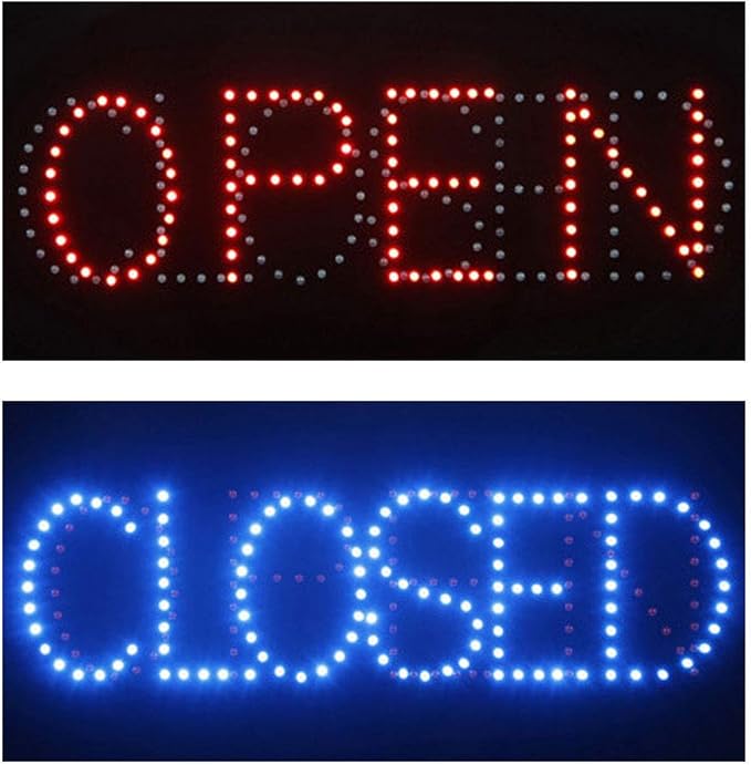 Amazon.com : LED Open Closed Sign for Business, Super Bright LED Open ...