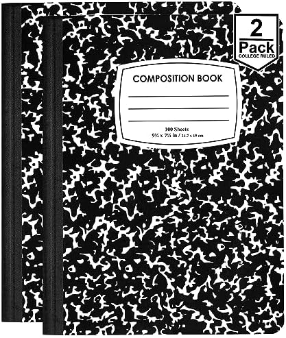 Composition Notebook, 9-3/4" x 7-1/2", Wide Ruled, 100 Sheet (200 Pages ...