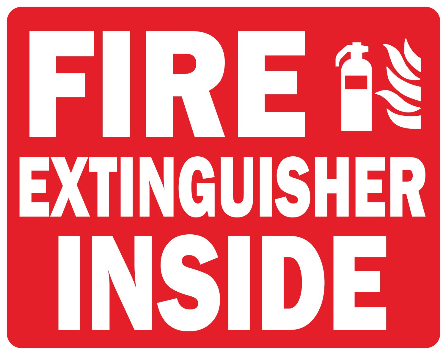 Buy Fire Extinguisher Inside Stickers 4" x 5" inches Solid Red Premium ...