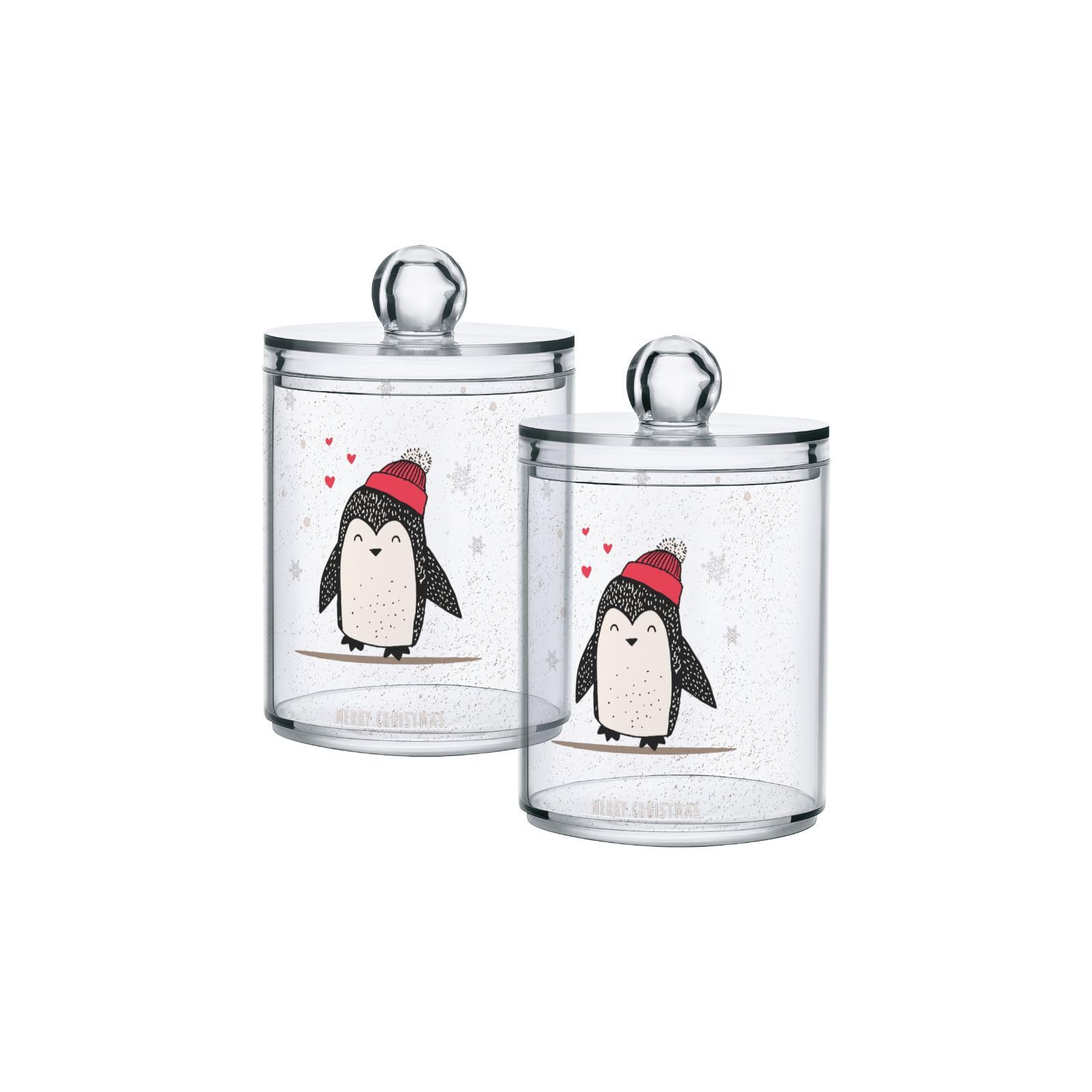 Amazon.com: Plastic Jars with Lids,Cute Happy Penguin Storage ...