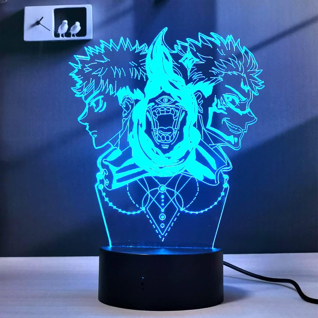 Sosowlight 3D Illusion LED Anime Lamp Itadori Yuji Ryomen Sukuna 16 ...